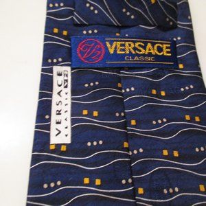 Versace | Accessories | Versace Classic Blue Silk Tie V2 Medusa Logo ...